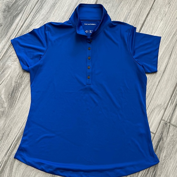 Cricut | Tops | Port Authority Medium True Royal Blue Ladies Button ...